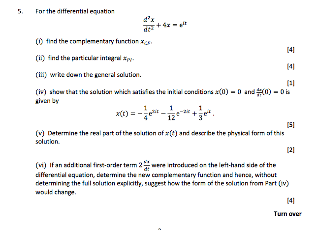 Solved 5.For the differential equation (i) find the | Chegg.com