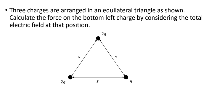 Solved Three charges are arranged in an equilateral triangle | Chegg.com