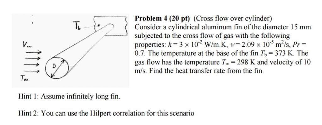 Solved Consider a cylindrical aluminum fin of the diameter | Chegg.com
