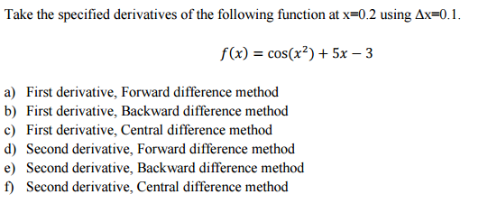 Solved Take the specified derivatives of the following | Chegg.com