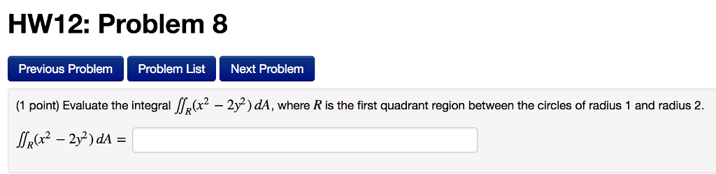 Solved HW12: Problem 8 Previous Problem Problem List Next | Chegg.com