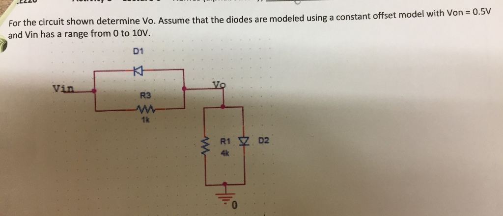 Solved determine Vo. Assume that the diodes are modeled | Chegg.com