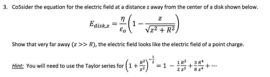 Solved Co5sider the equation for the electric field at a | Chegg.com