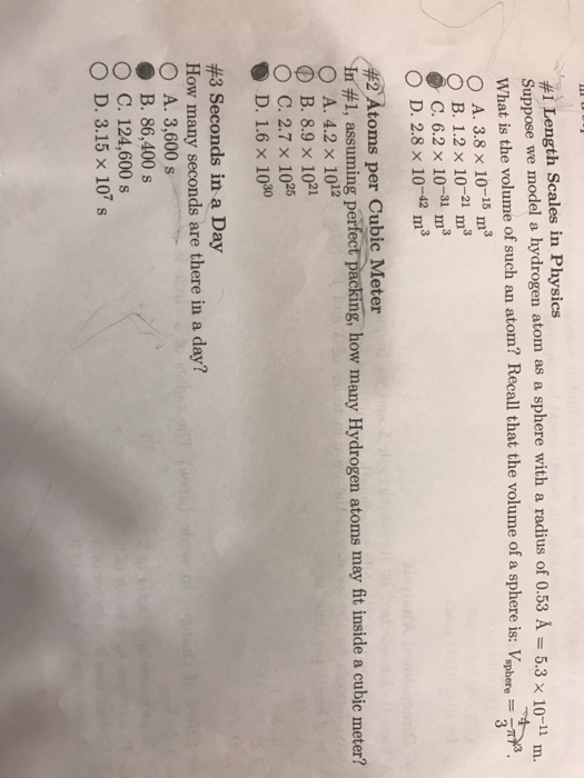 Solved Suppose we model a hydrogen atom as a sphere with a | Chegg.com