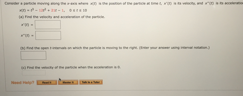 Solved Consider a particle moving along the x-axis where | Chegg.com