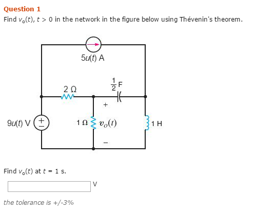 Solved Find v_o(t), t > 0 in the network in the figure below | Chegg.com