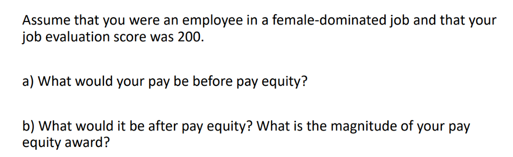 Solved Suppose that a pay equity plan has just been put in | Chegg.com