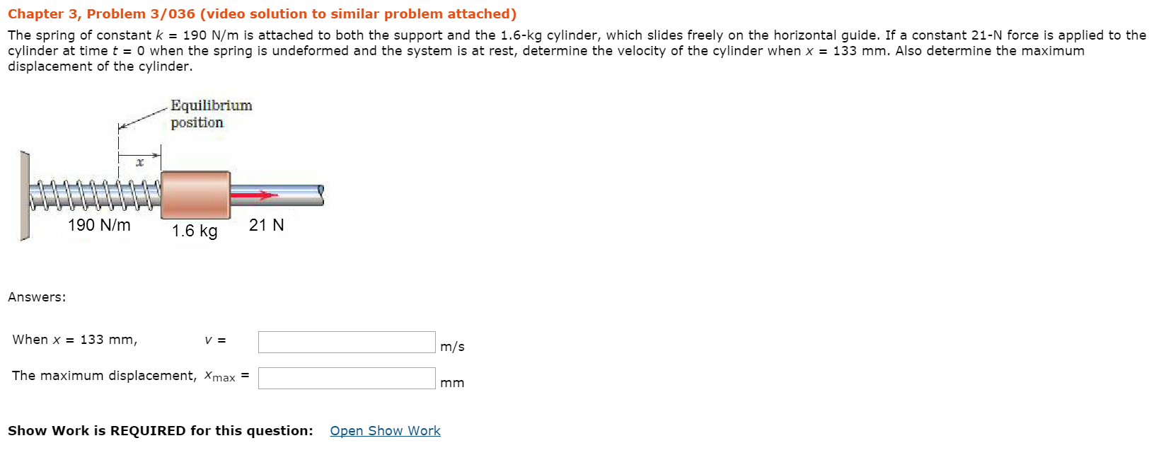 Solved Chapter 3, Problem 3/036 (video solution to similar | Chegg.com