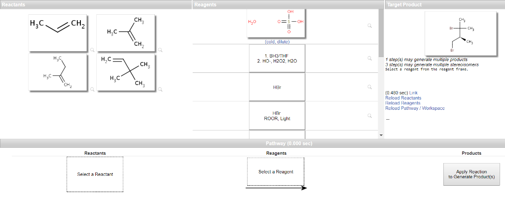 Use the provided reactants and reagents to generate | Chegg.com