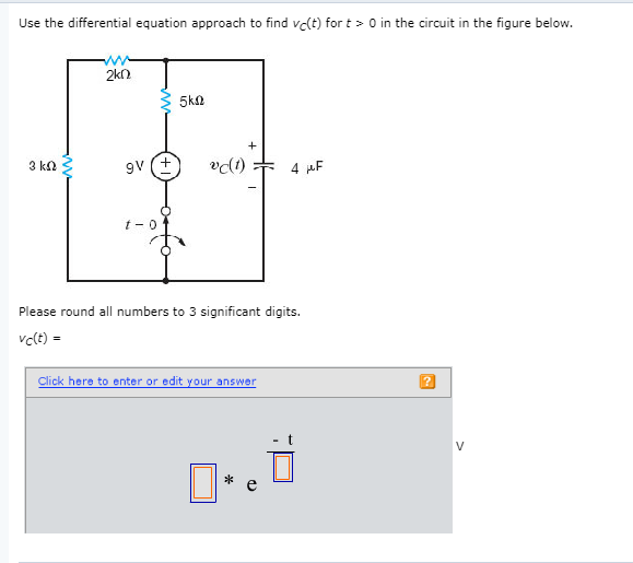 Solved Use the differential equation approach to find vc(t) | Chegg.com