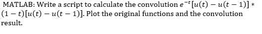 Solved Write a script to calculate the convolution e^-t | Chegg.com
