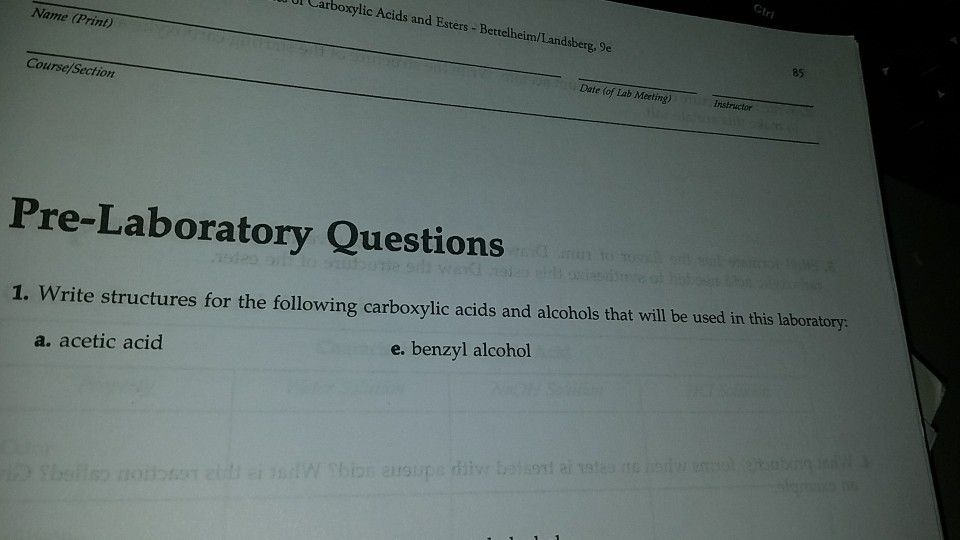 Solved ri Carboxylic Acids and Esters - | Chegg.com