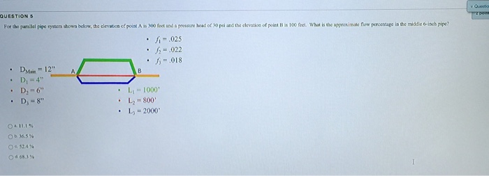 Solved For the parallel pipe systems shown below, the | Chegg.com