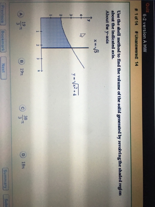 Solved Use the shell method to find the volume of the solid | Chegg.com