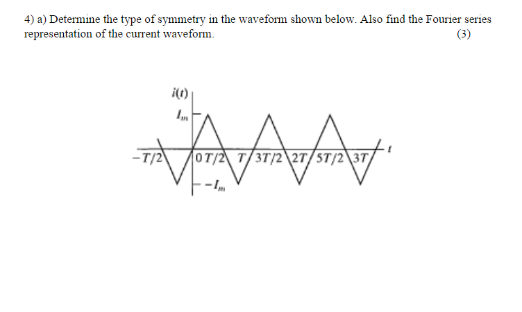 Solved Determine the type of symmetry in the waveform shown | Chegg.com