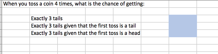 Solved When you toss a coin 4 times, what is the chance of | Chegg.com