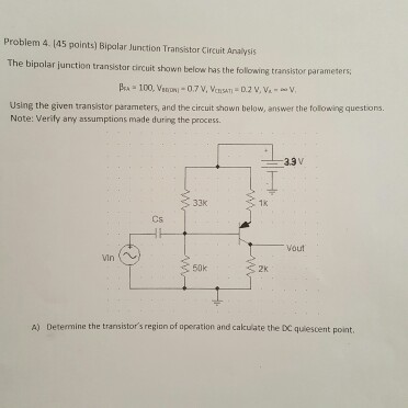 Solved Bipolar Junction Transistor Circuit Analysis The | Chegg.com