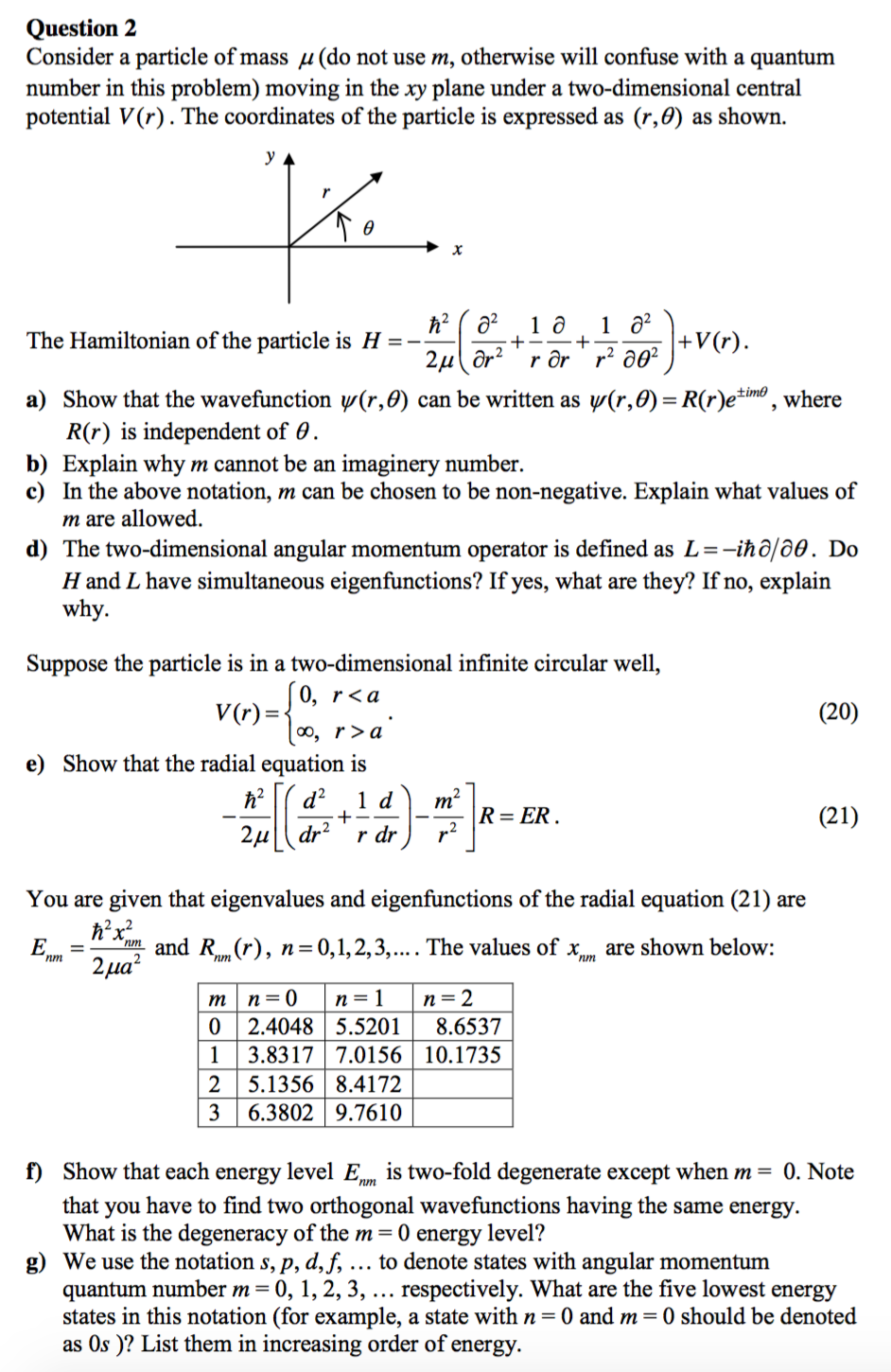 Solved Consider a particle of mass mu (do not use m, | Chegg.com