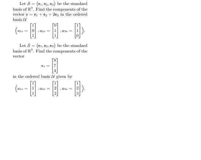 Solved Let S E1 E2 E3 1m The Standard Basis Of R3