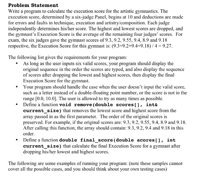 Solved Problem Statement Write a program to calculate the | Chegg.com