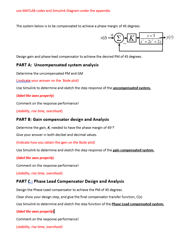 Solved use MATLAB codes and Simulink Diagram under the | Chegg.com