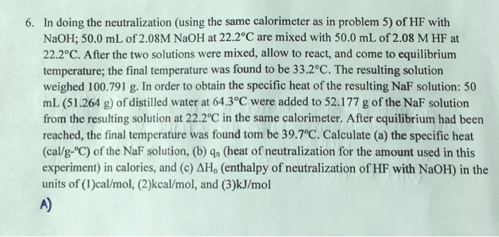 Solved In doing the neutralization (using the same | Chegg.com