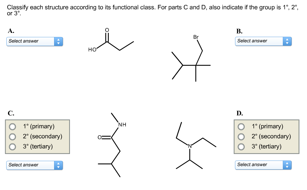 Solved Classify each structure according to its functional | Chegg.com