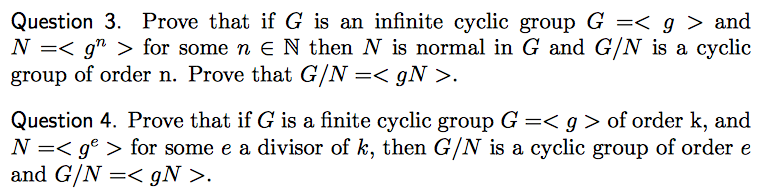 Solved Question 3, Prove that if is an infinite cyclic group | Chegg.com