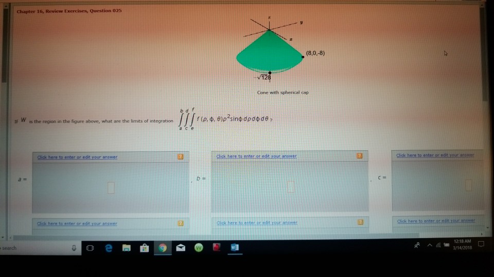 Solved Chapter 16, Review Exercises, Question 025 V12 Cone | Chegg.com