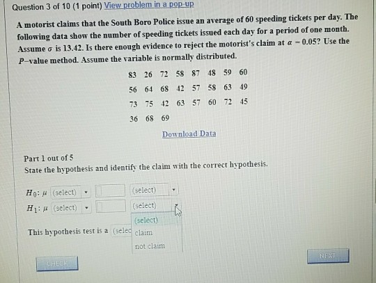 Solved Question 3 of 10 (1 point) View problem in a pop up A | Chegg.com