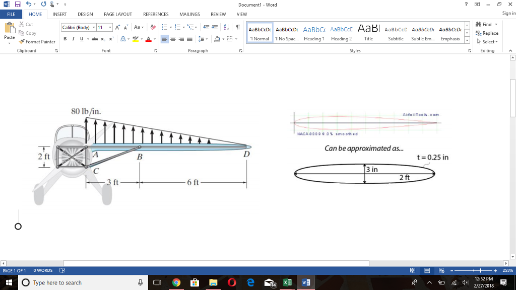 Solved The load on an airplane wing (“spar”) can be | Chegg.com