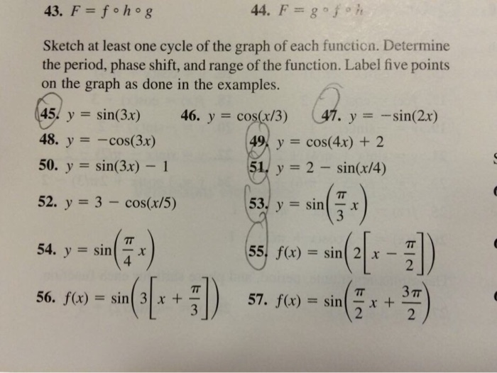 Solved Sketch at least one cycle of the graph of each | Chegg.com