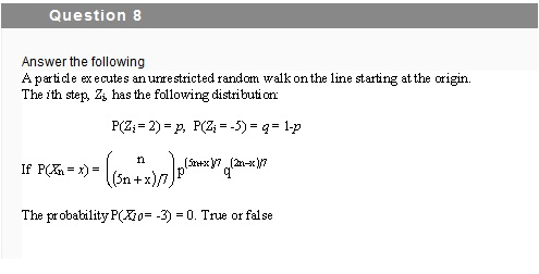 Solved A particle executes an unrestricted random walk on | Chegg.com