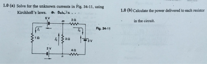 Solved Solve for the unknown currents in Fig. 34-11. using | Chegg.com