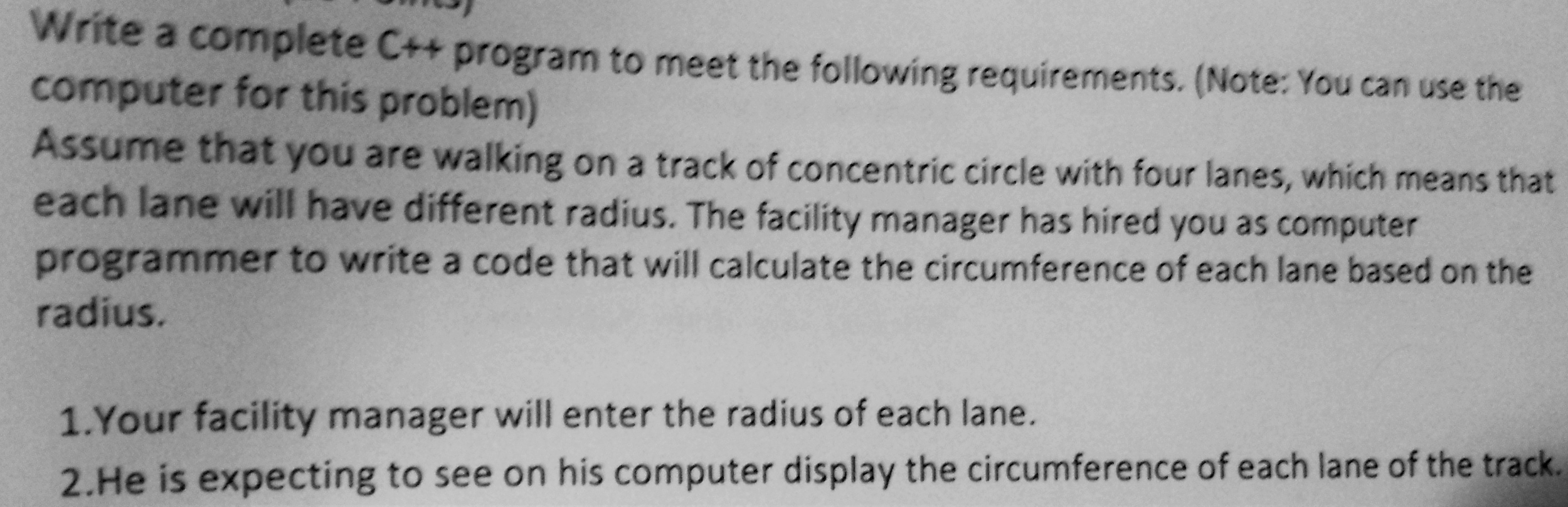 Solved Write a complete C++ program to meet the following | Chegg.com