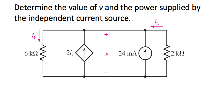 Solved Determine the value of v and the power supplied by | Chegg.com