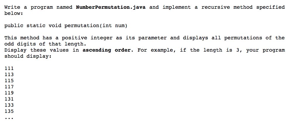 Solved Write a program named NumberPermutation.java and | Chegg.com