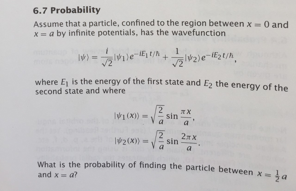Solved 6.7 Probability Assume that a particle, confined to | Chegg.com