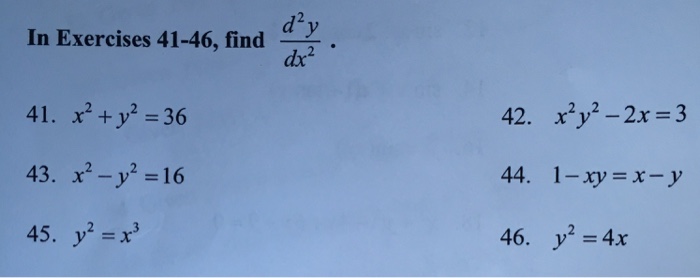 Solved In Exercises 41-46, find 41. x y 43. x -y 16 45. y | Chegg.com