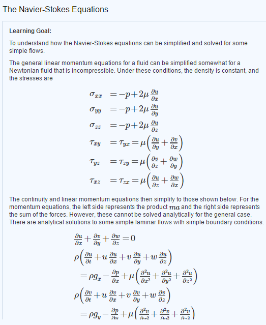 Solved The Navier-Stokes Equations Learning Goal: To | Chegg.com