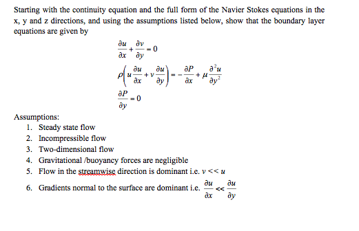 Solved Fluid mechanics: Starting with the continuity | Chegg.com