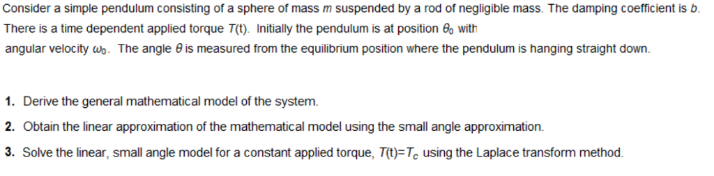 Solved Consider a simple pendulum consisting of a sphere of | Chegg.com
