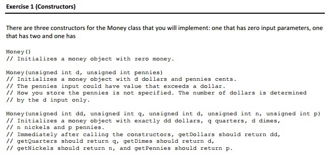 Solved Exercise 1 (Constructors) There are three | Chegg.com