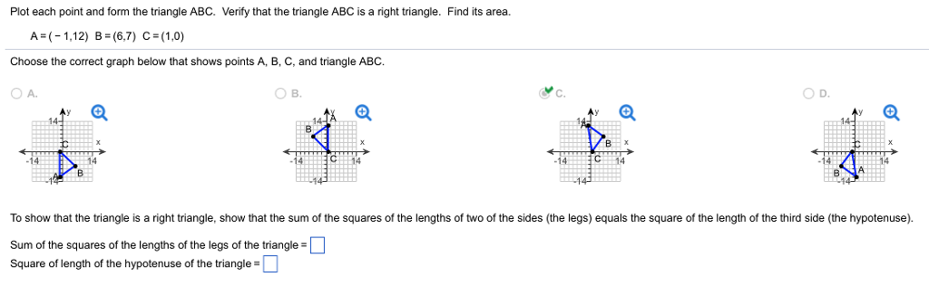 Solved Plot each point and form the triangle ABC. Verify | Chegg.com