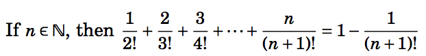Solved Use induction to prove that n ∈ N, then 1/2! + 2/3! | Chegg.com