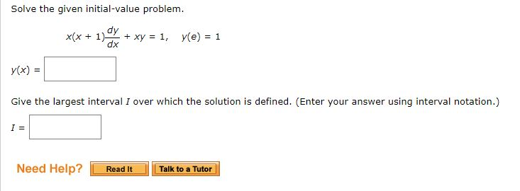 Solved Solve the given initial-value problem dy dx x(x + 1) | Chegg.com