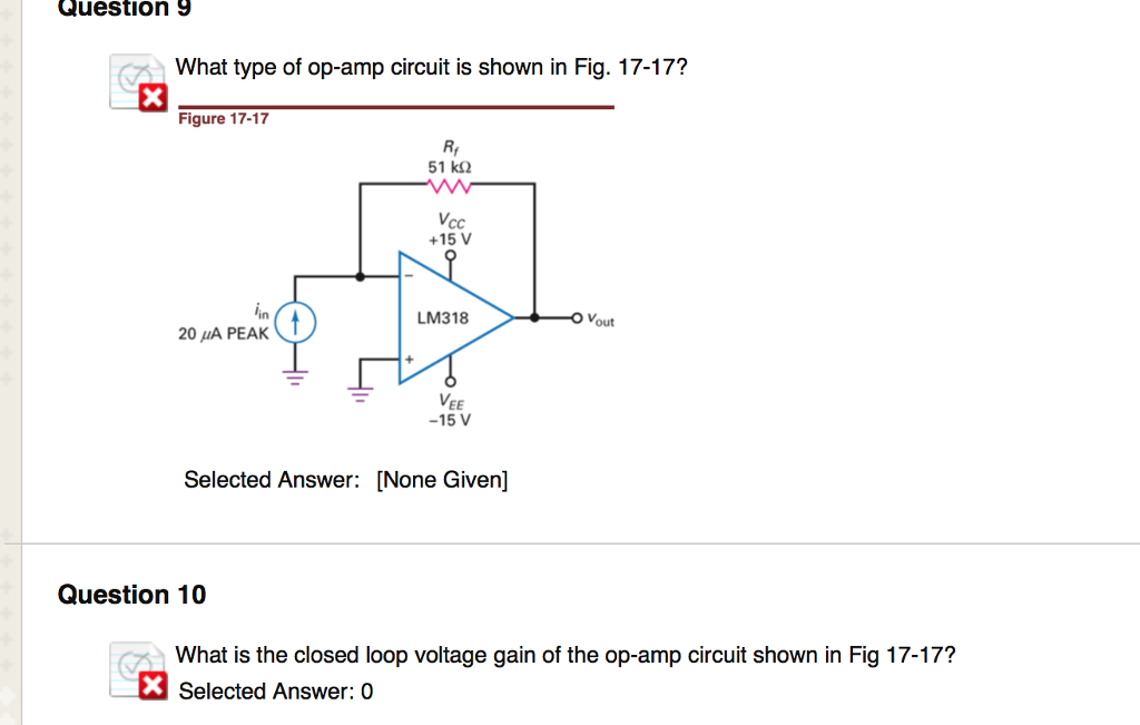 Solved What type of op-amp circuit is shown in Fig. 17-17? | Chegg.com