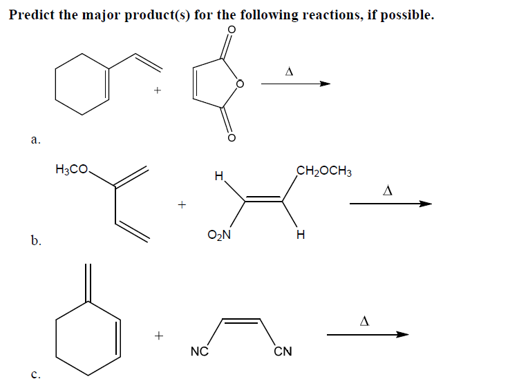 Solved Predict the major product(s) for the following | Chegg.com