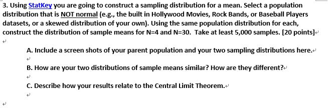 Solved Using StatKey you are going to construct a sampling | Chegg.com