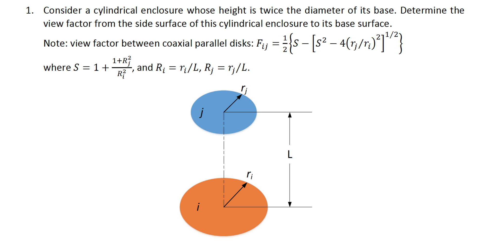 Solved Consider a cylindrical enclosure whose height is | Chegg.com